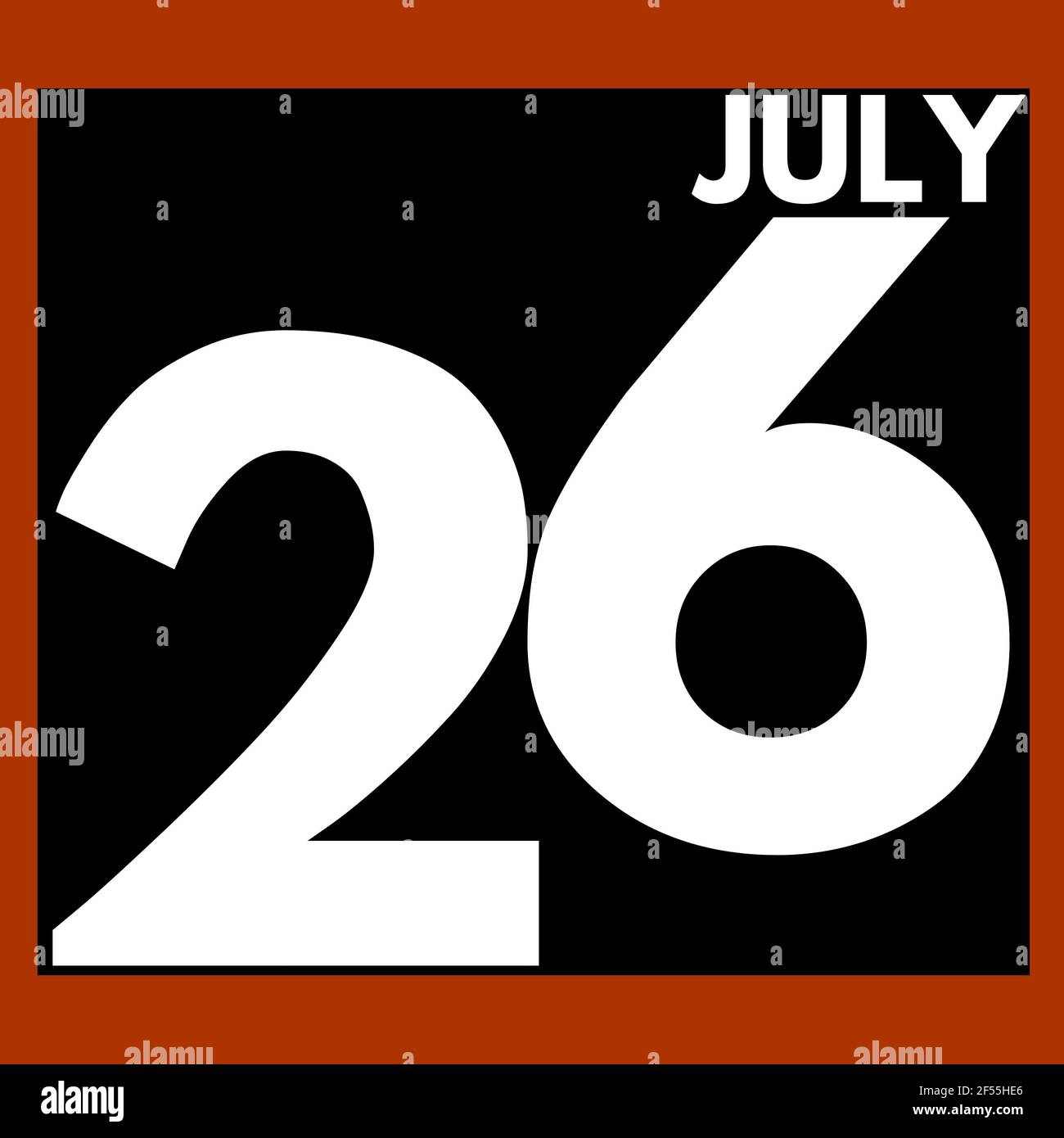 July 26 . Modern daily calendar icon .date ,day, month .calendar for ...