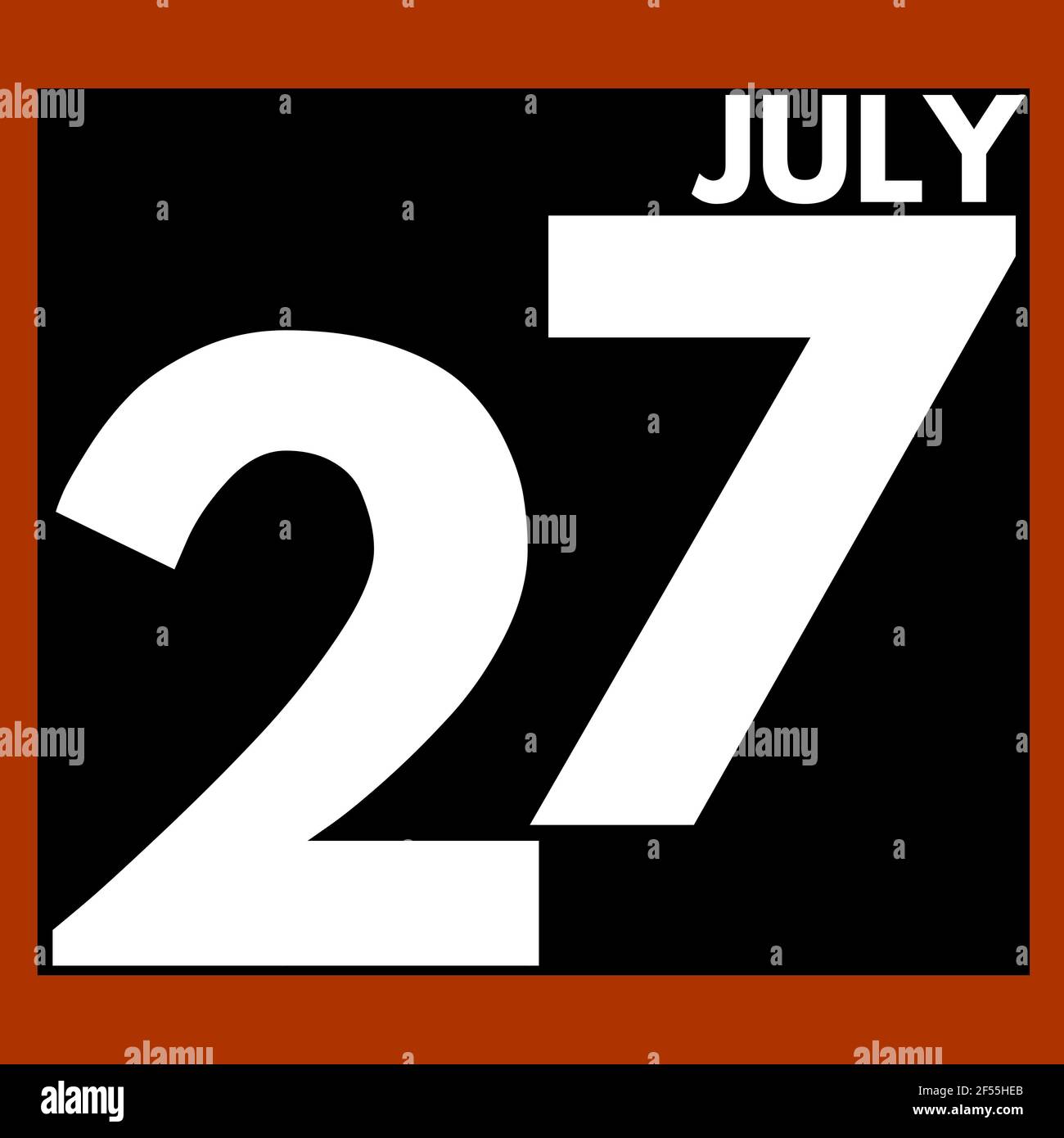 July 27 . Modern daily calendar icon .date ,day, month .calendar for ...