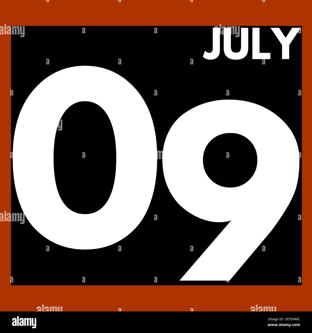 July 9 . Modern daily calendar icon .date ,day, month .calendar for the ...