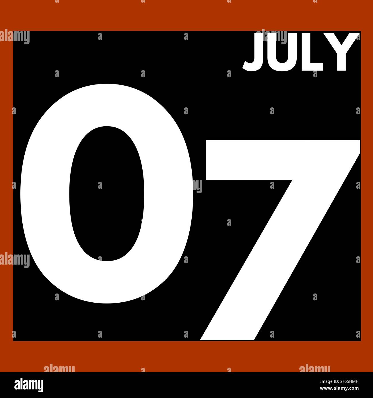 July 7 . Modern daily calendar icon .date ,day, month .calendar for the ...