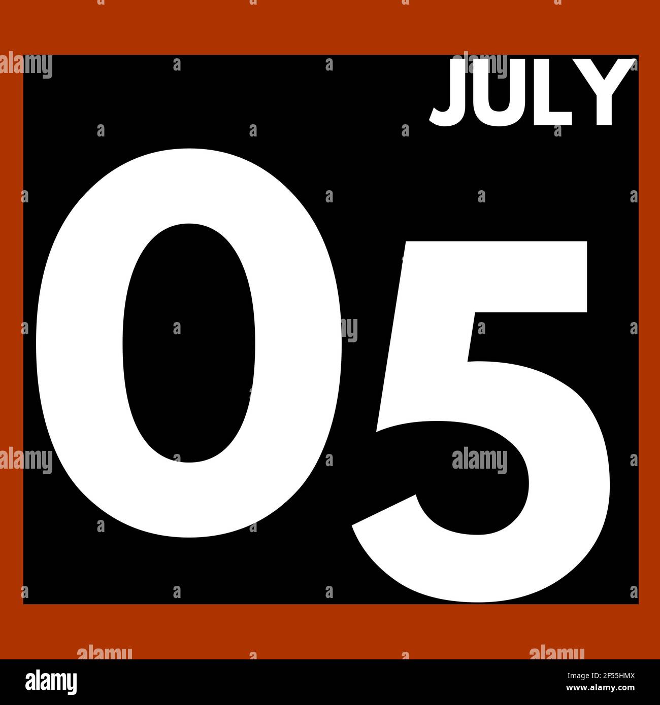 July 5 . Modern daily calendar icon .date ,day, month .calendar for the ...