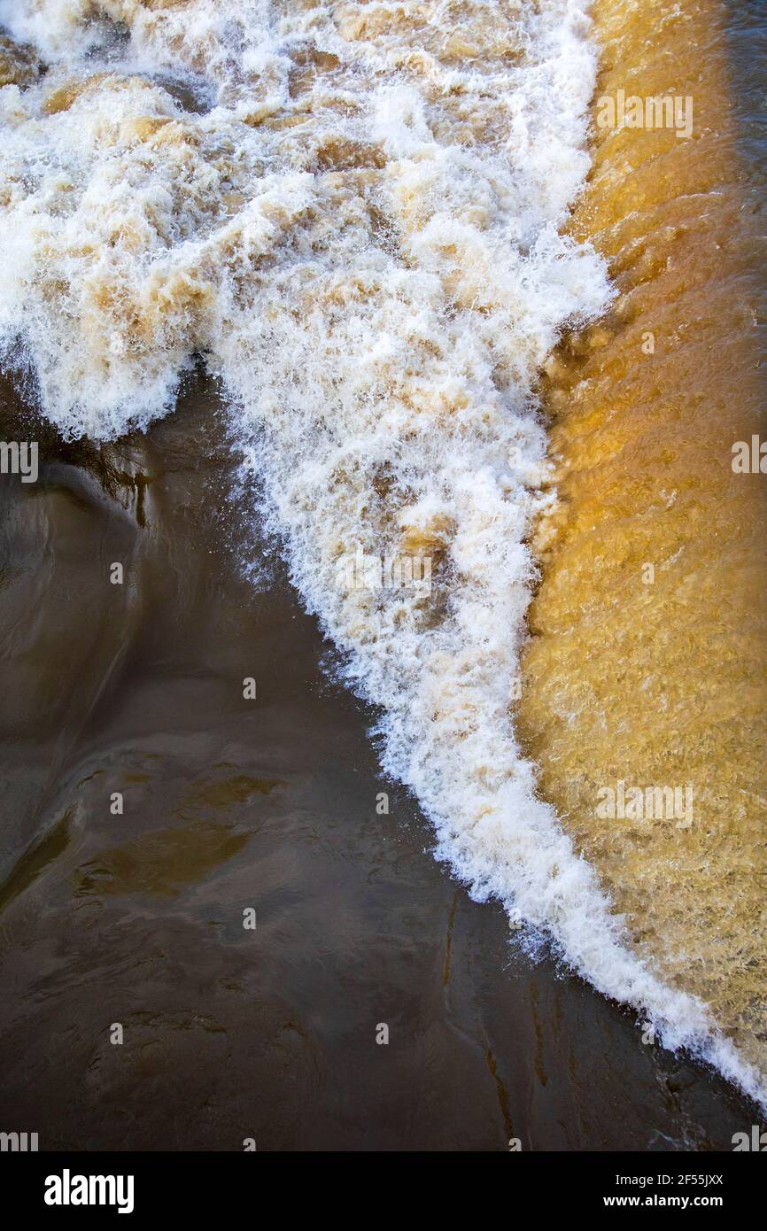 Brown splashing water of river Main Stock Photo - Alamy