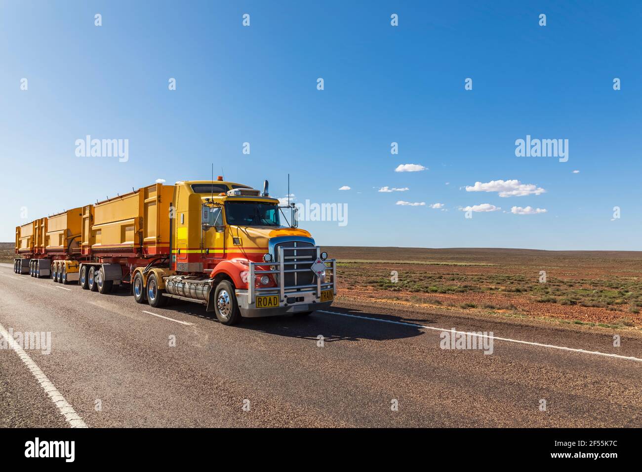 Australia, South Australia, Road train on Stuart Highway Stock Photo ...