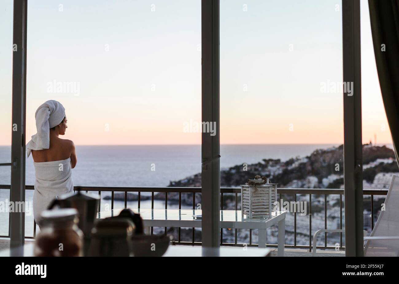 People looking from their balcony hi-res stock photography and images ...