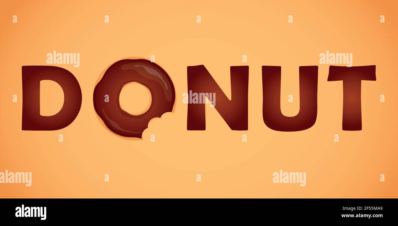 Glazed bitten round donut Stock Vector Images - Alamy