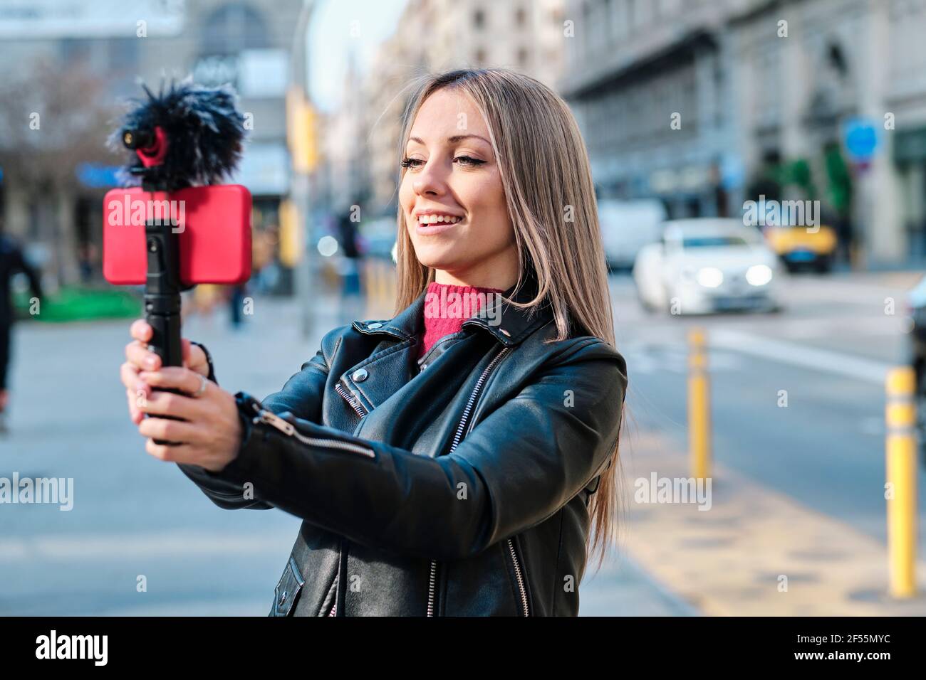 Standing communication microphone smiling hi-res stock photography and ...