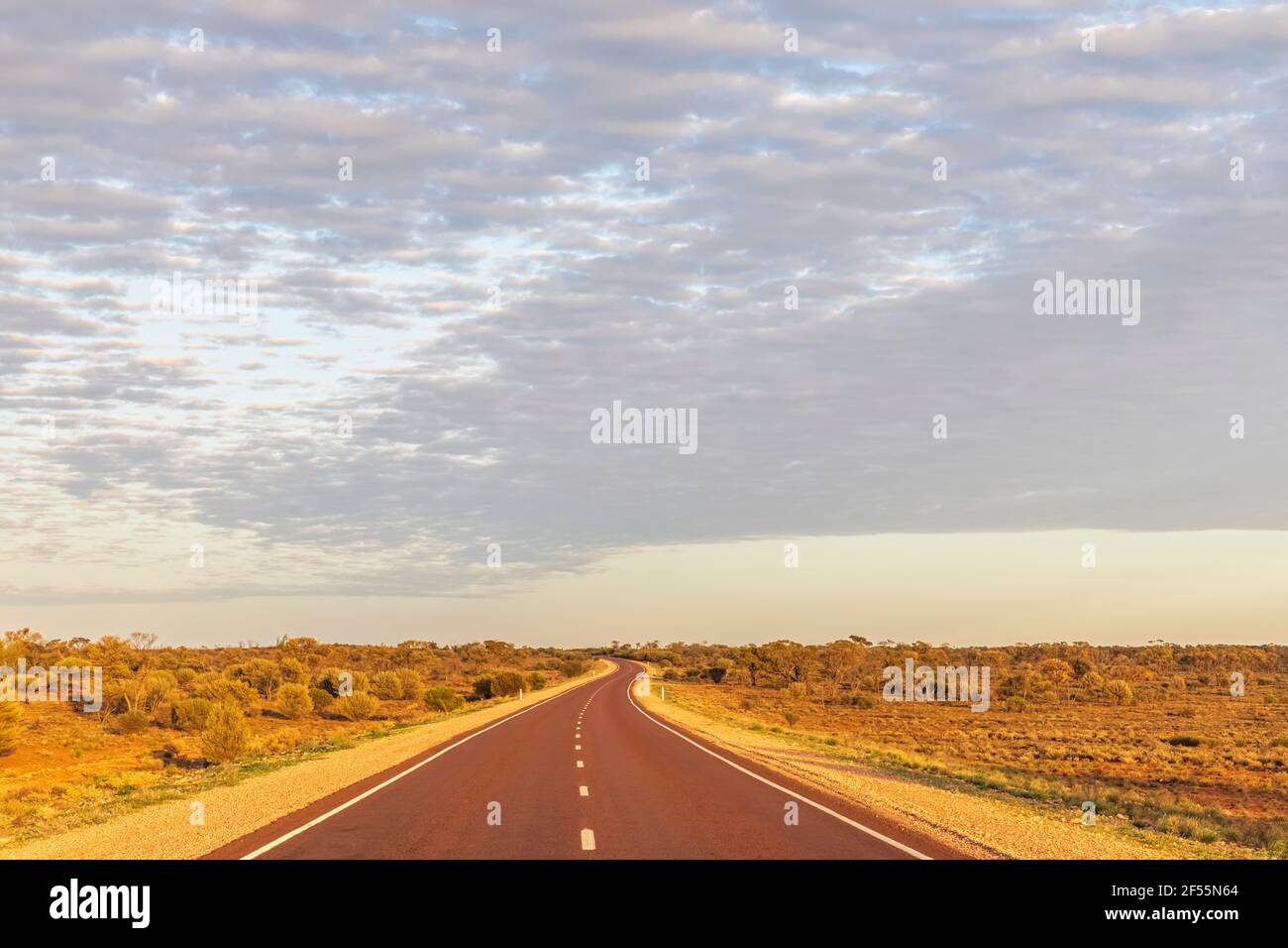 Australia, South Australia, Stuart Highway through desert Stock Photo ...