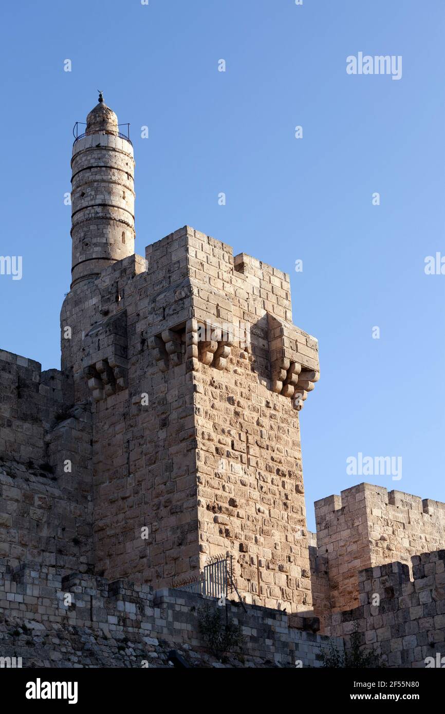 Israel,Jerusalem,fortress walls with David's tower Stock Photo - Alamy