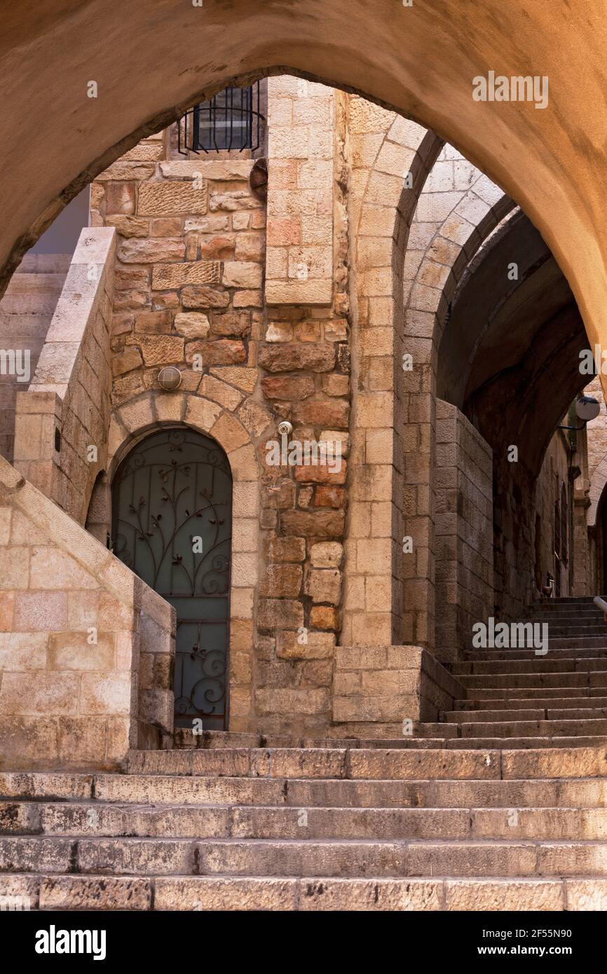 Israel,Jerusalem,Jewish Quarter, steps and architectural details Stock ...