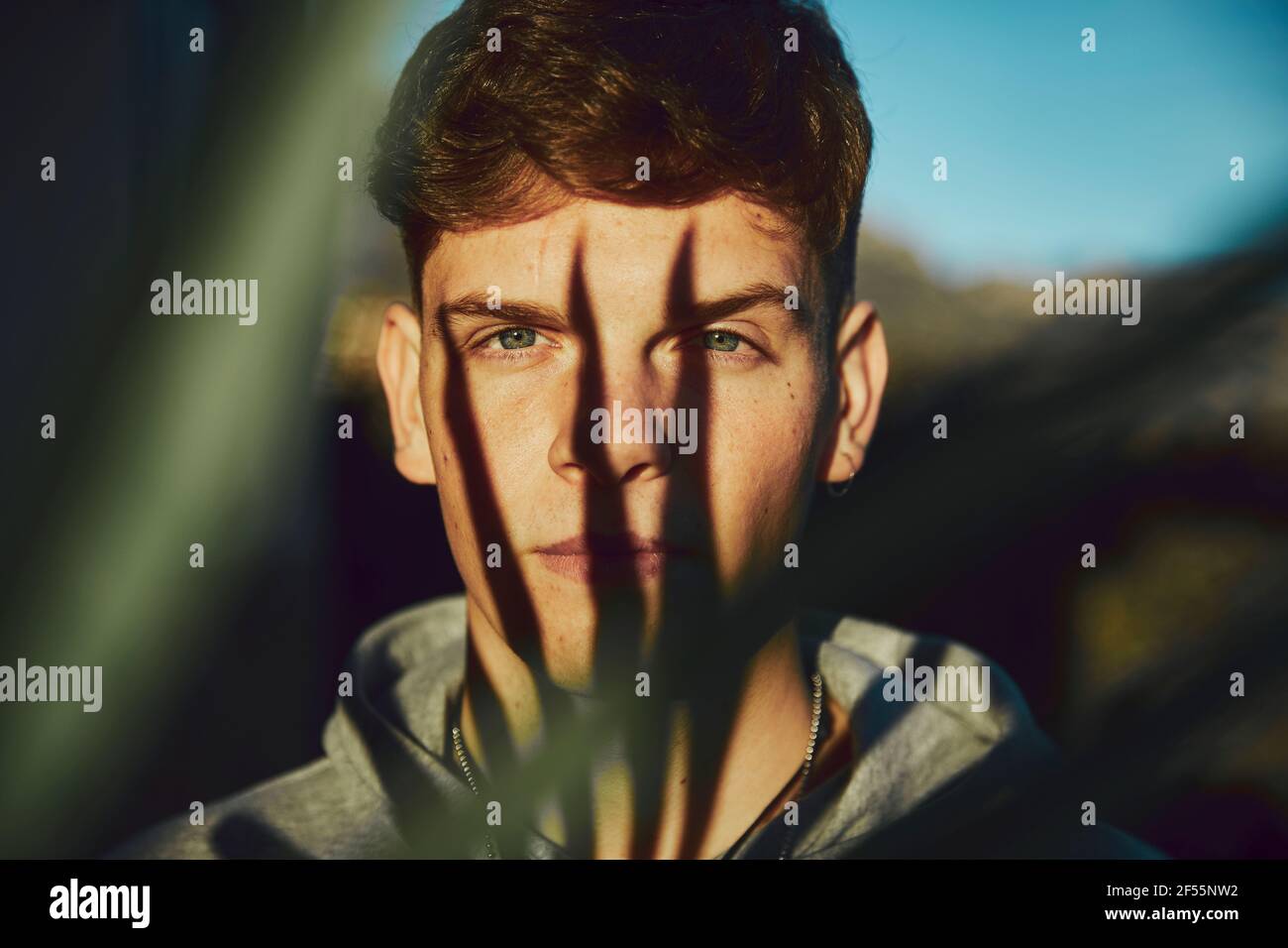 Face close up shadow hi-res stock photography and images - Alamy