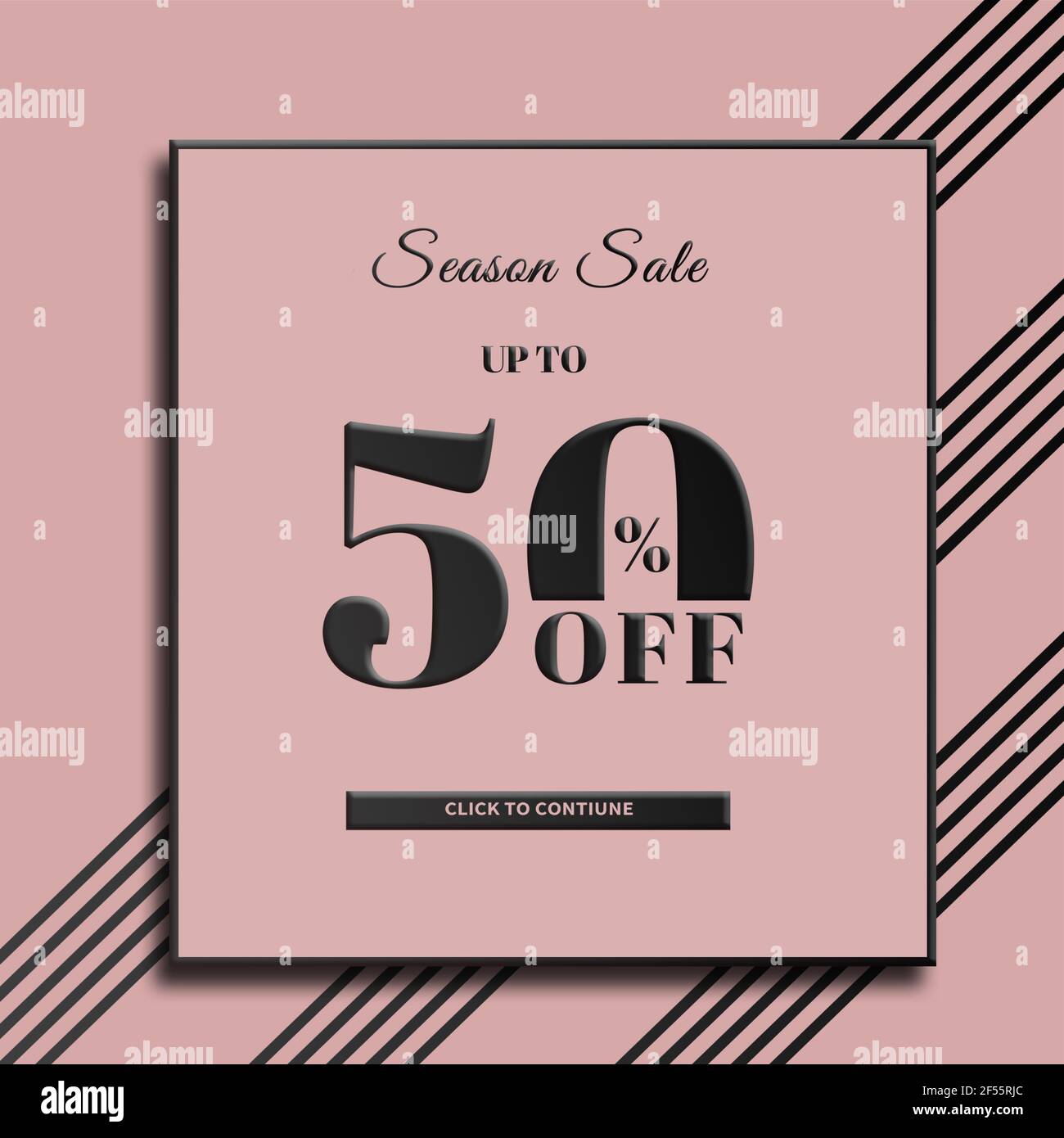 Season Sale up to 50% poster design on pink background. Illustration ...