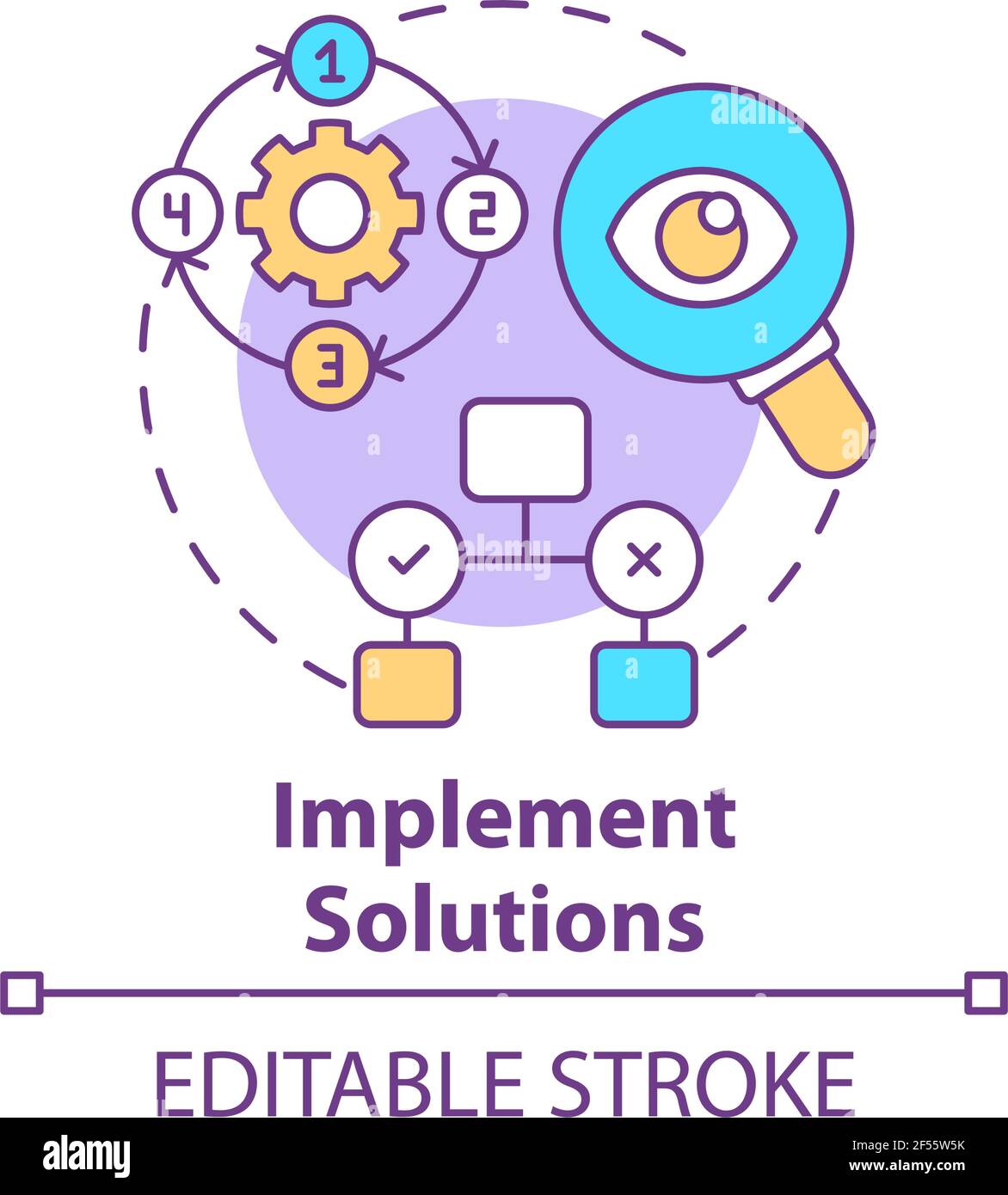 Implement solutions concept icon Stock Vector Image & Art - Alamy