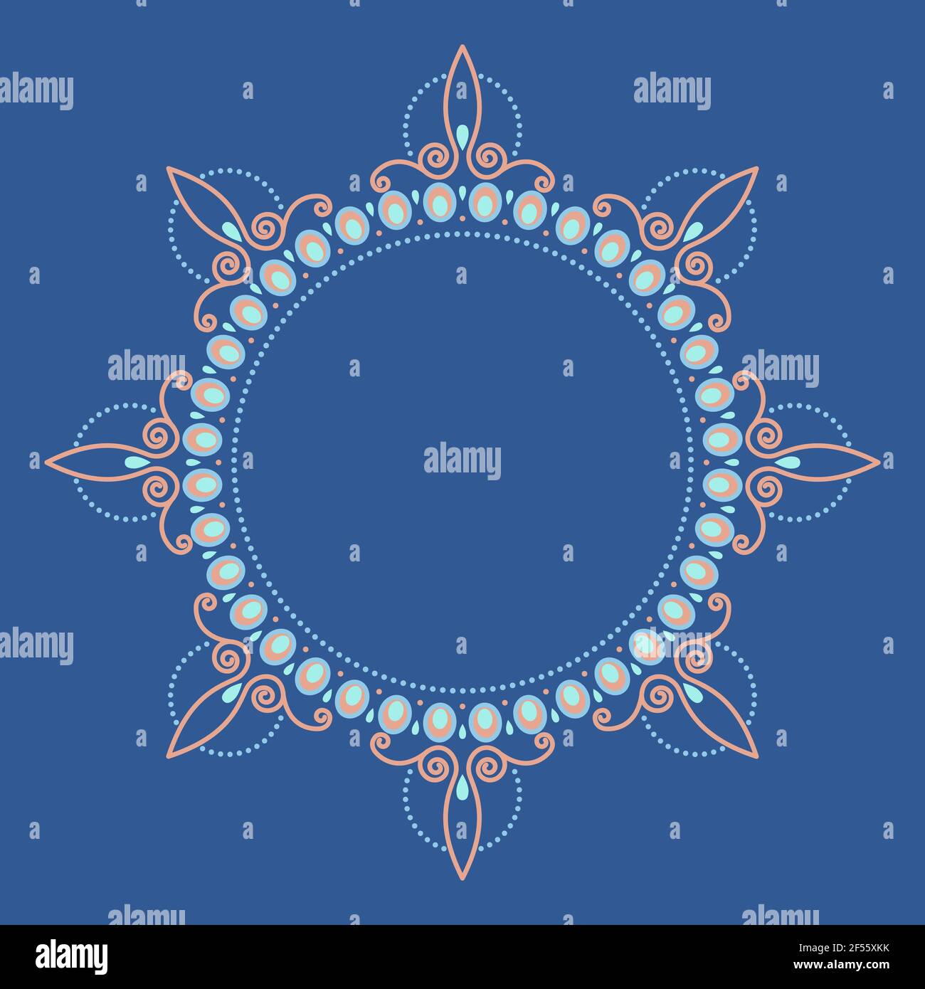 Beautiful round frame. Festive design. Vintage border. Vector illustration EPS10 Stock Vector ...