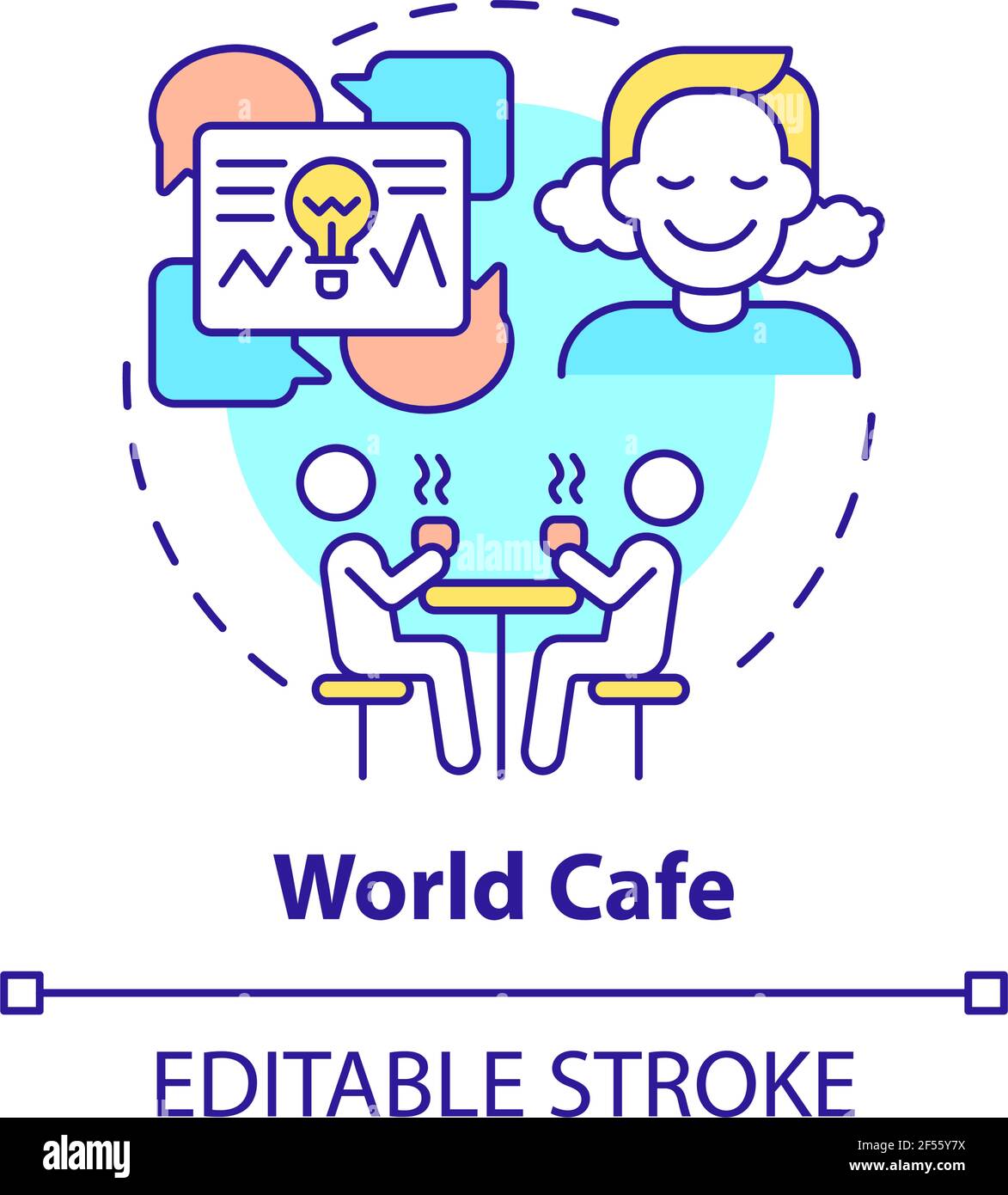 Group discussion cafe Stock Vector Images - Alamy