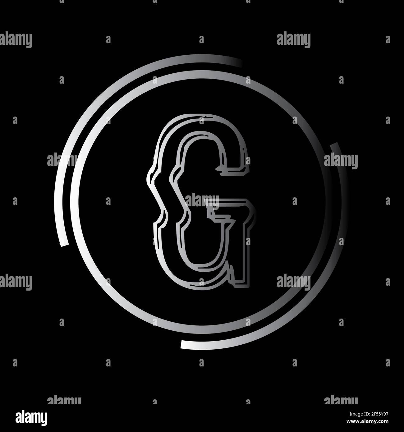 Letter G Modern Shape Logo Design Template Element Stock Photo - Alamy