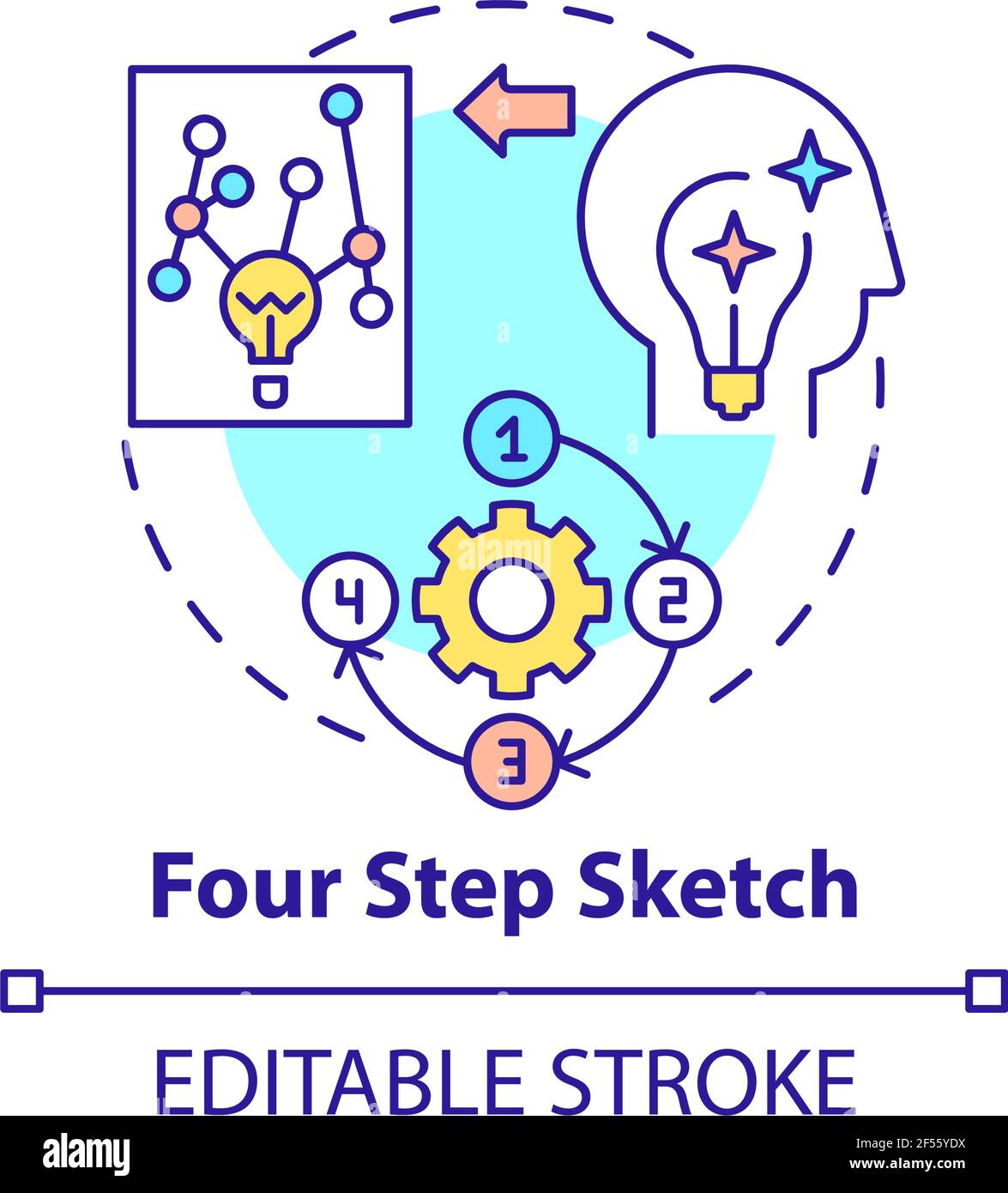 Four step sketch concept icon Stock Vector Image & Art - Alamy