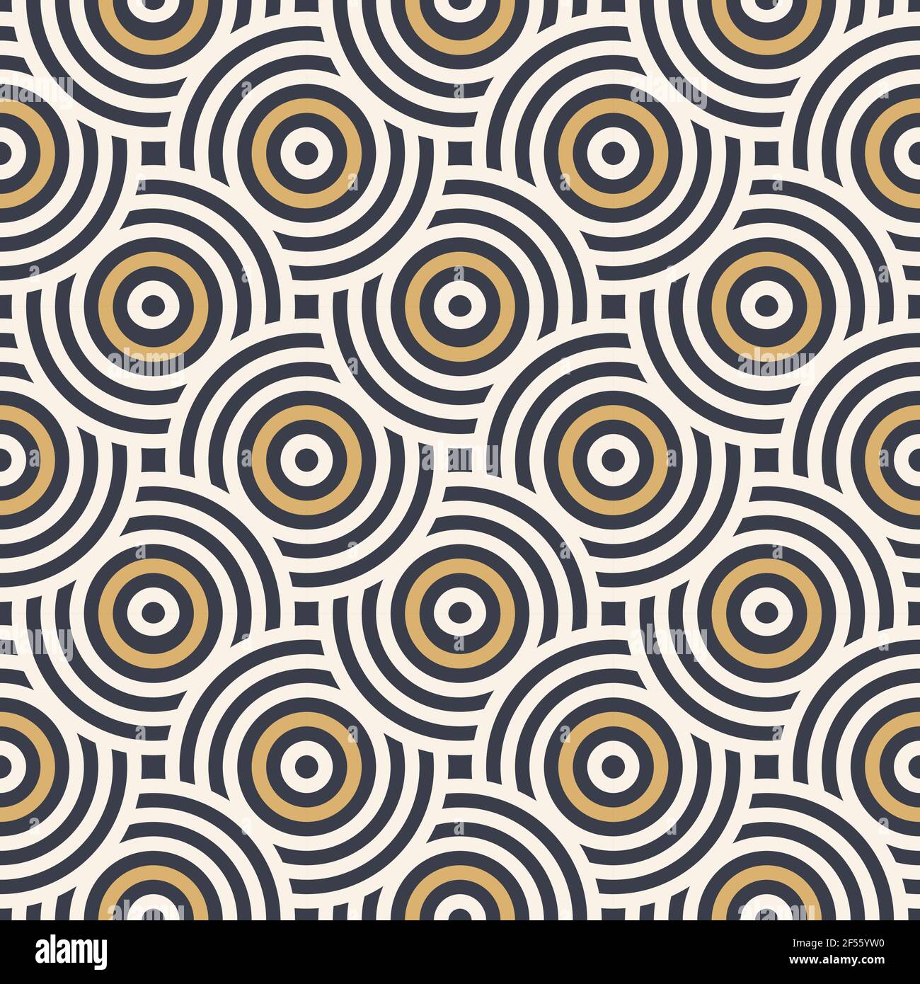 Abstract Seamless Pattern Concentric Circles Intersecting Repeating Circles Background
