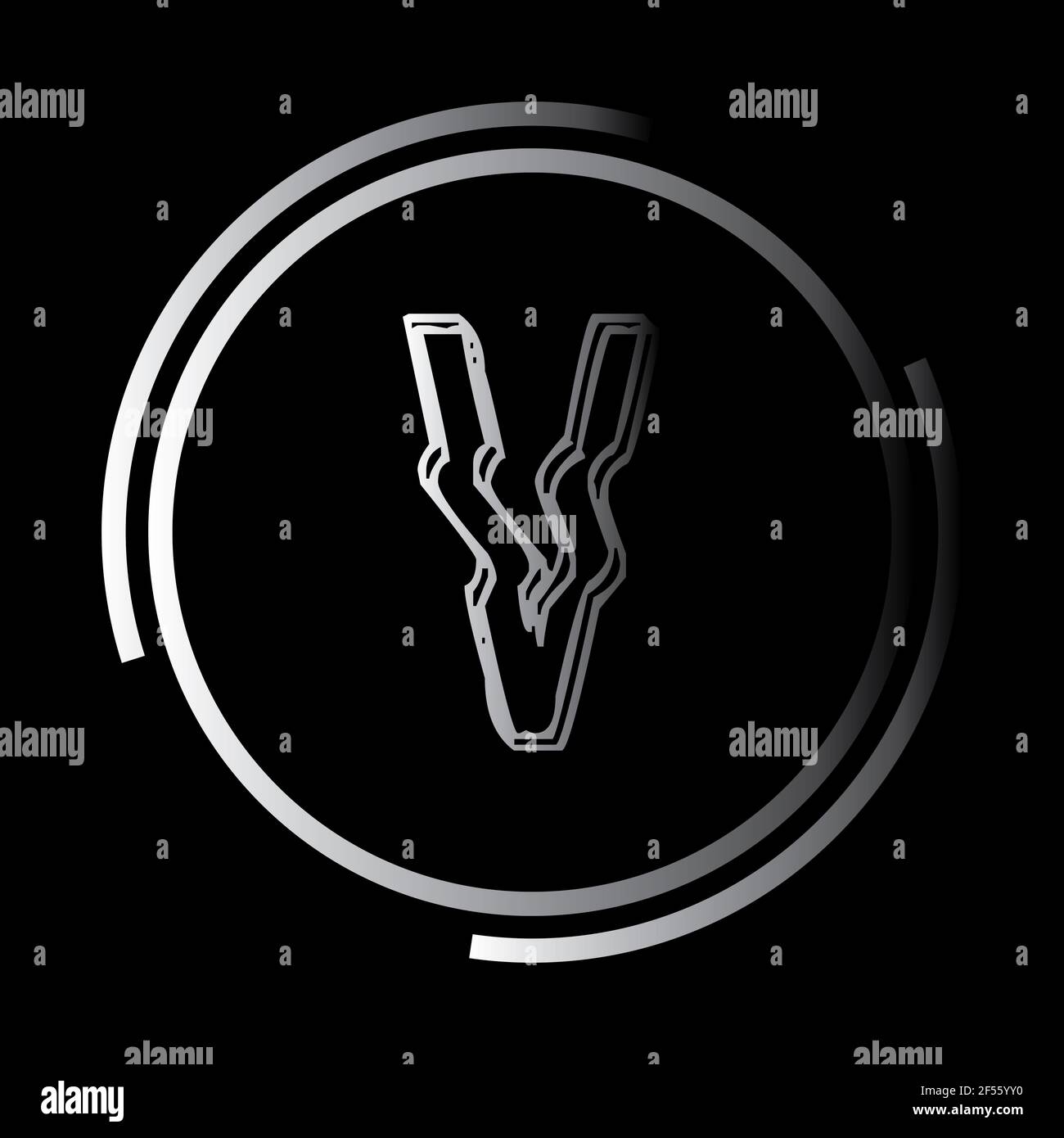 V Letter Design Logo. Letter V Icon Logo with Modern Swoosh Stock Photo ...