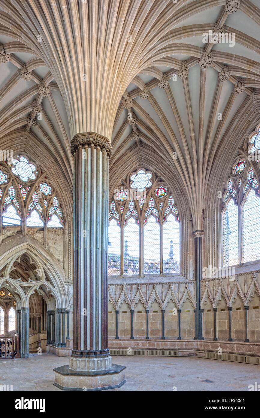 The Chapter House at Wells Cathedral, Wells, Somerset UK Stock Photo ...