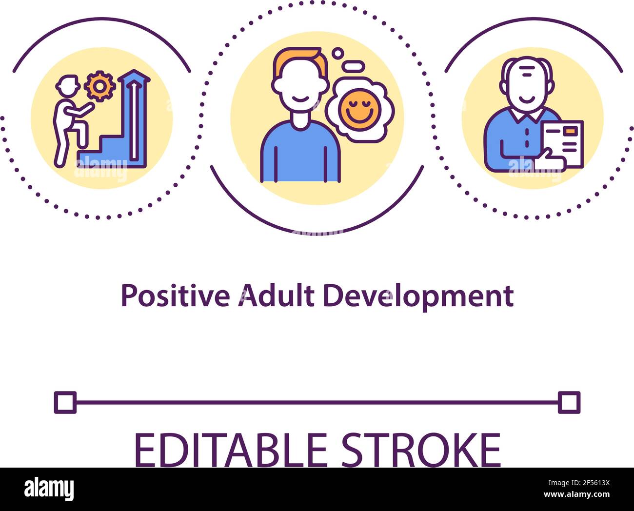 Positive adult development concept icon Stock Vector Image & Art - Alamy