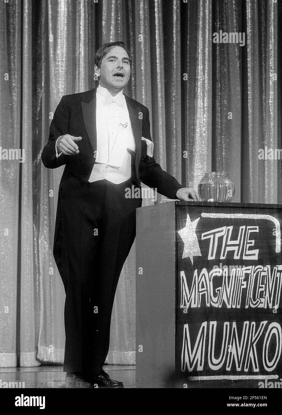Bob Monkhouse comedian performs at the Summer Night Out TV show 1980 ...