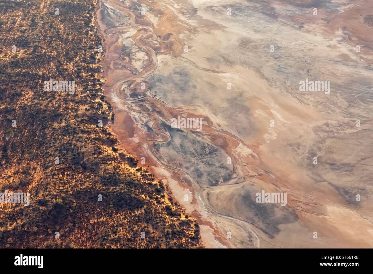 Australia, Northern Territory, Aerial view of Lake Amadeus in Uluru ...