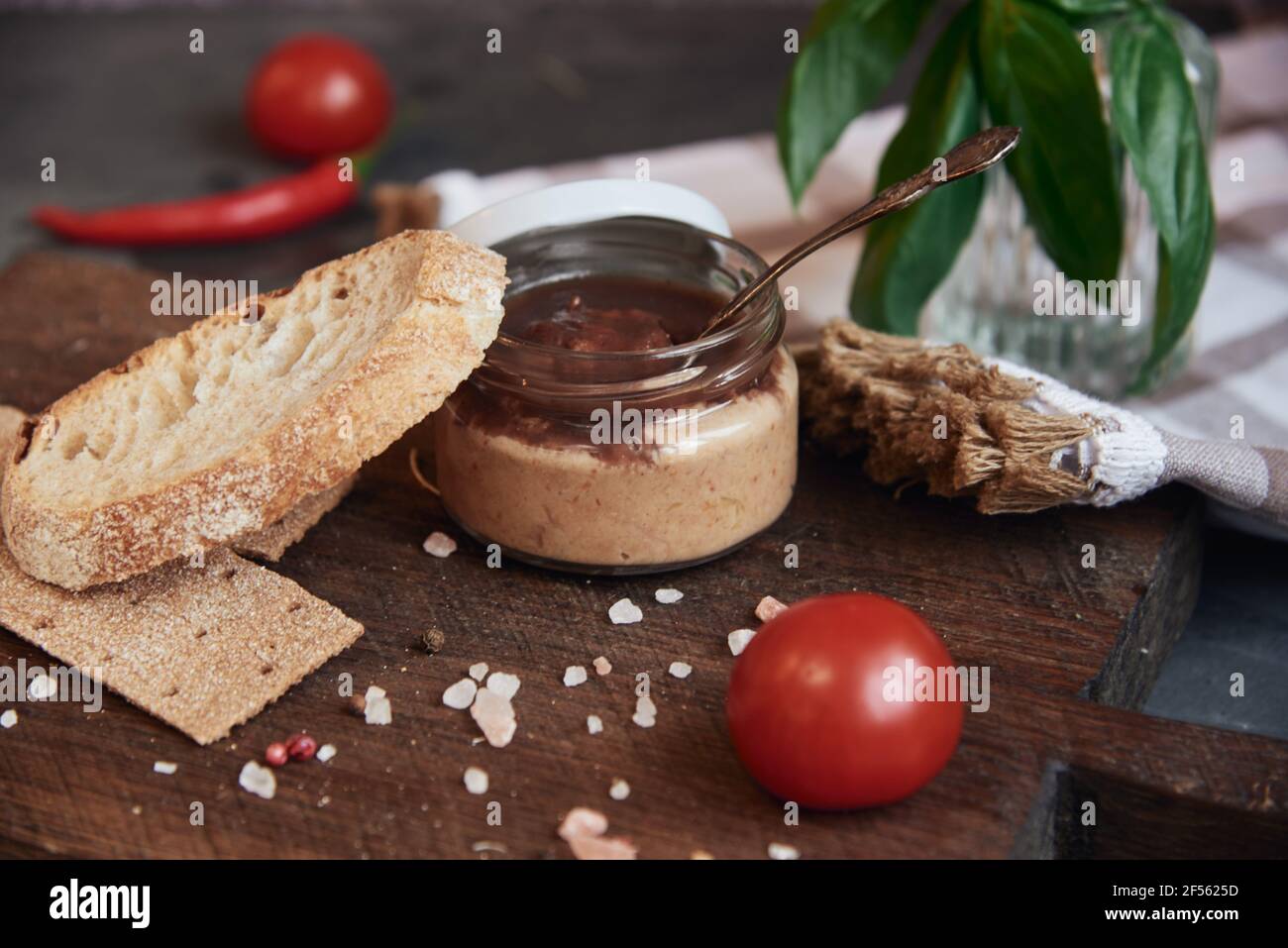 Handmade chicken pate in a glass jar Stock Photo - Alamy