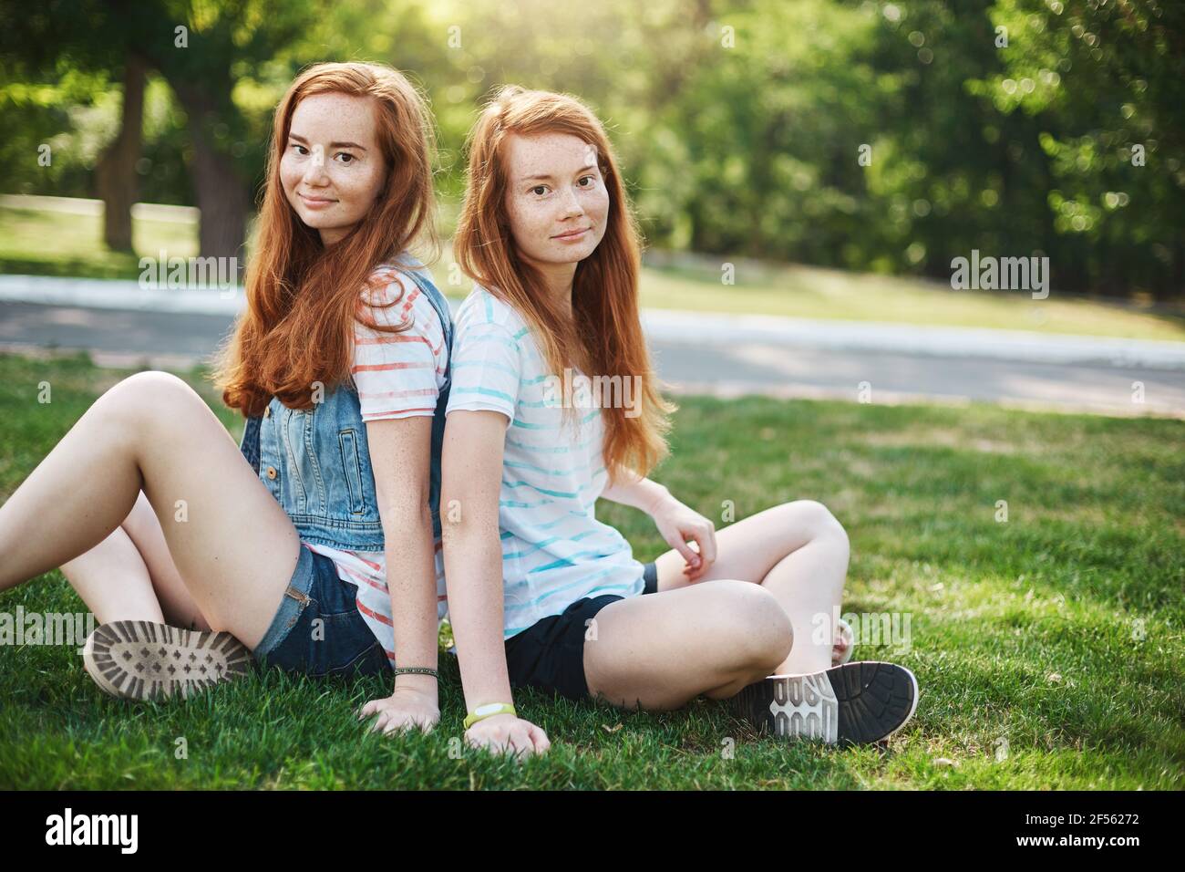 Girls cannot imagine life without each other. Two beautiful siblings ...