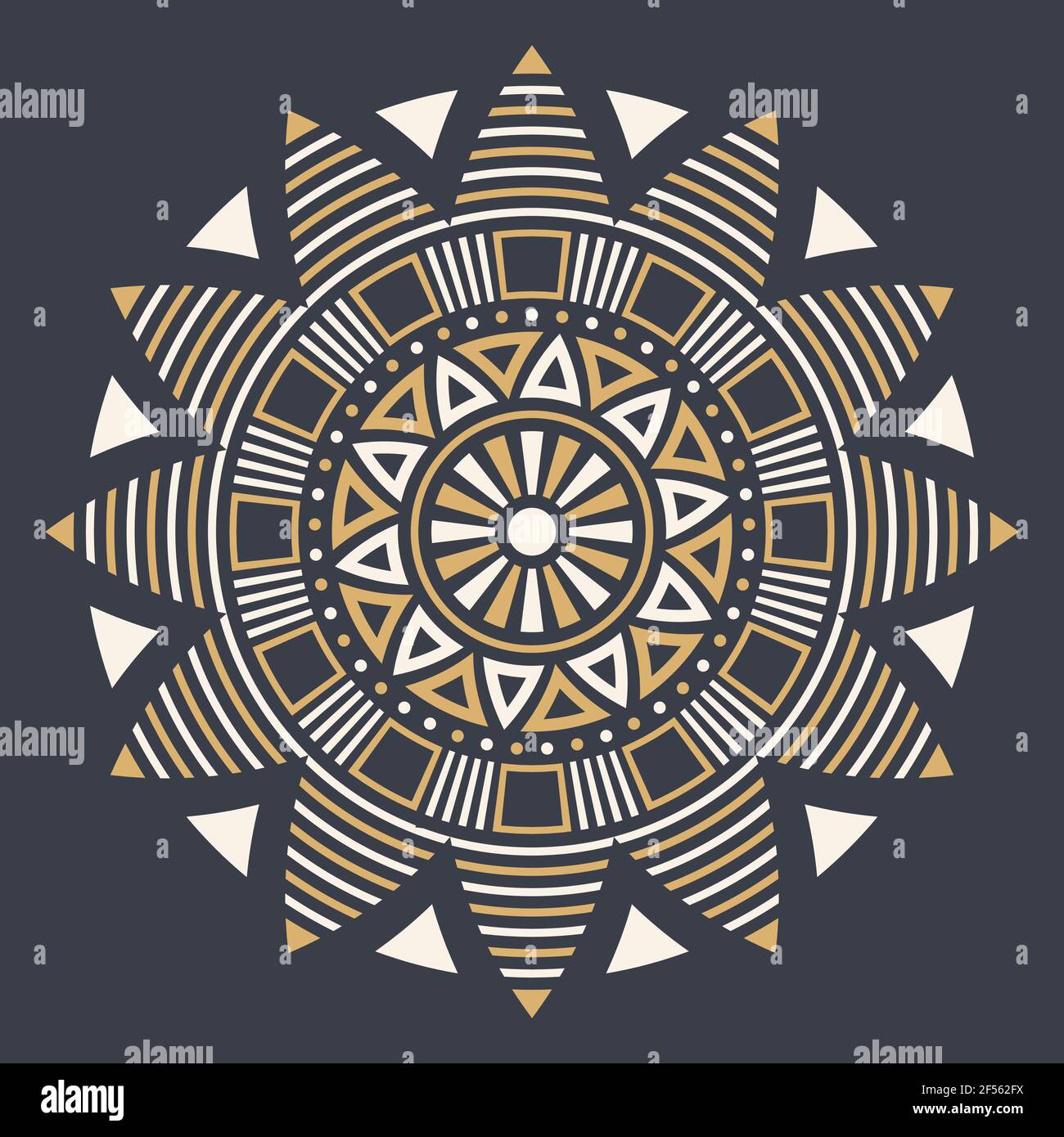 Abstract circular ornament. Ethnic mandala. Stylized sun symbol ...