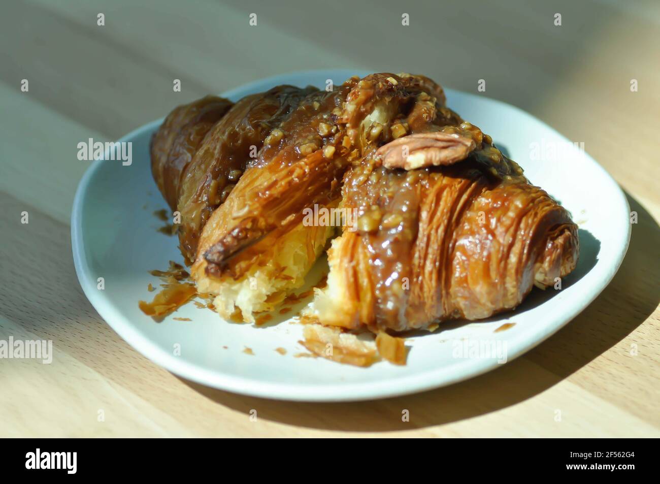 croissant ,caramel croissant or chocolate croissant for eat Stock Photo ...