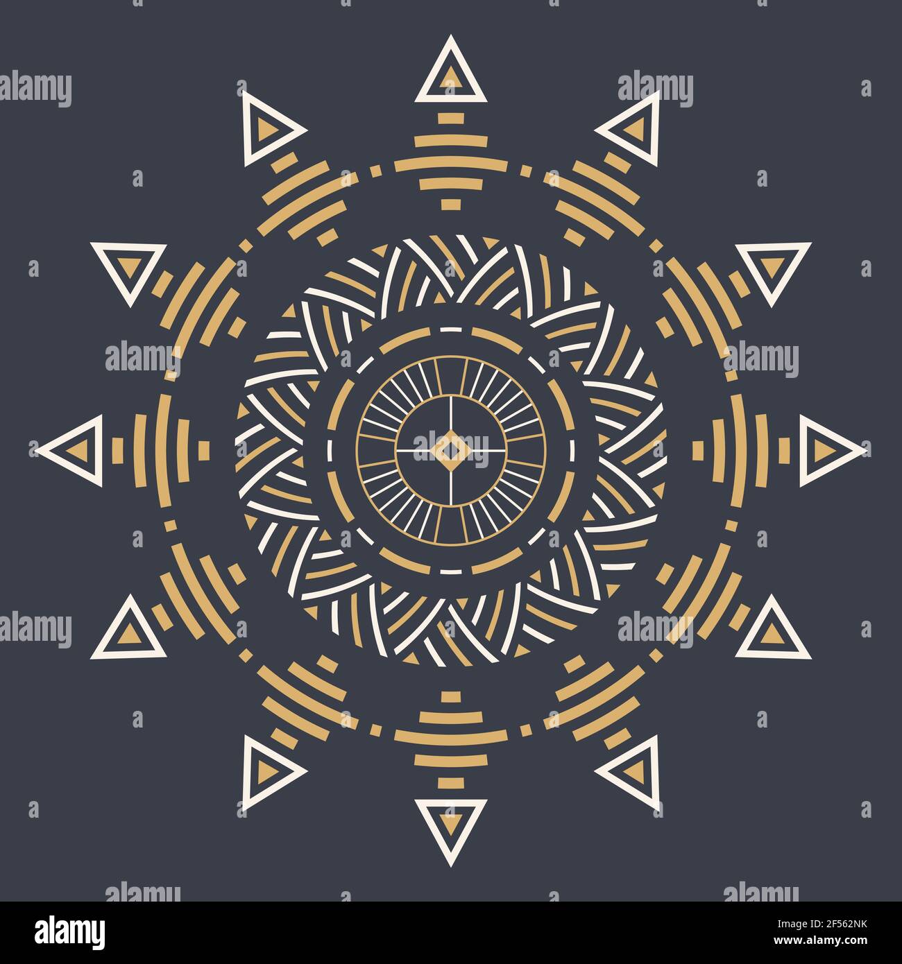 Abstract circular ornament. Ethnic mandala. Stylized sun symbol ...