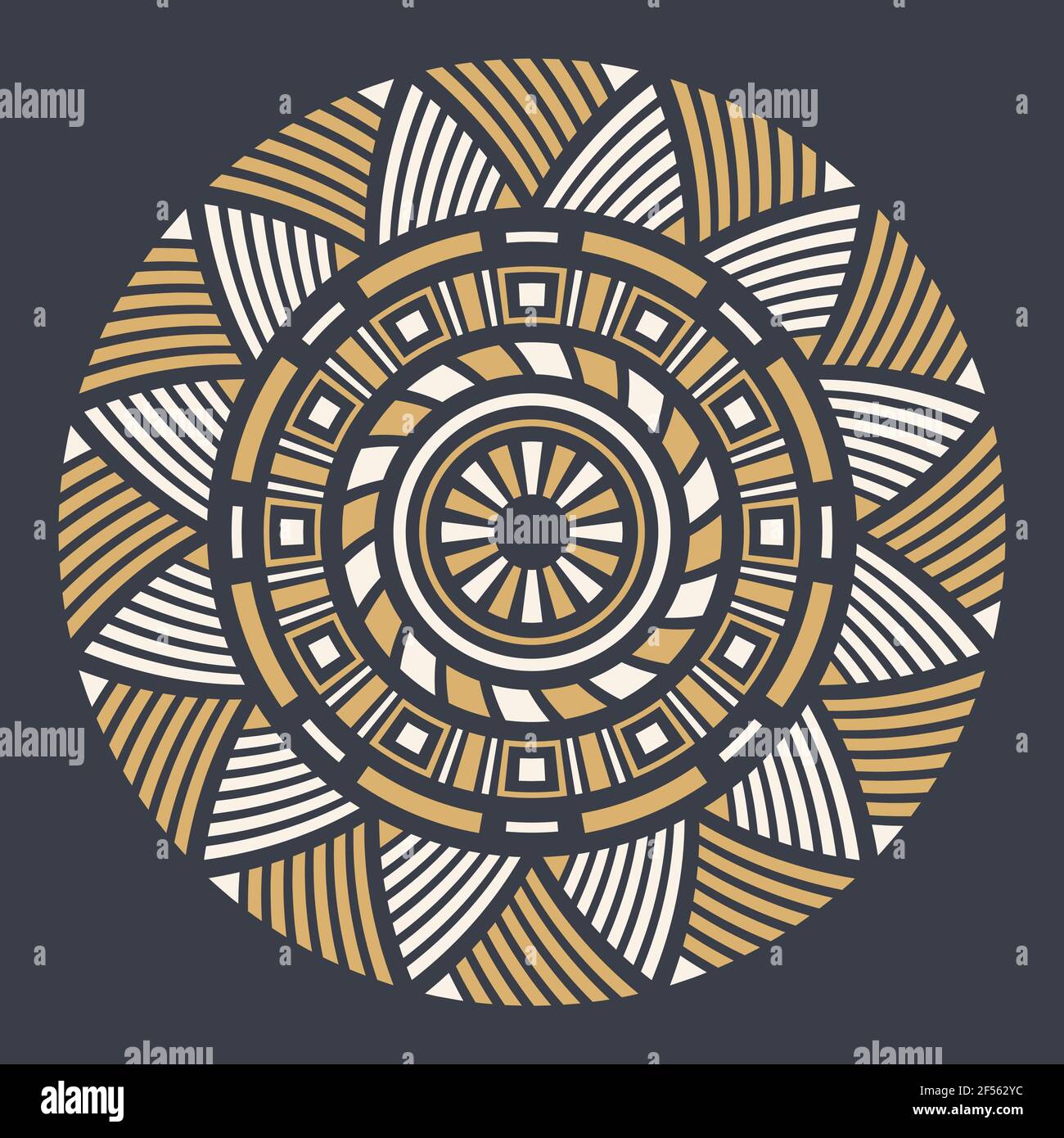Abstract circular ornament. Ethnic mandala. Stylized sun symbol ...