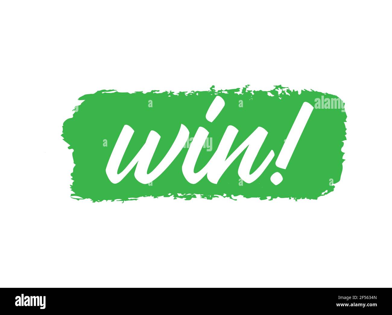 Hand sketched WIN word as ad, web banner. Lettering for header ...