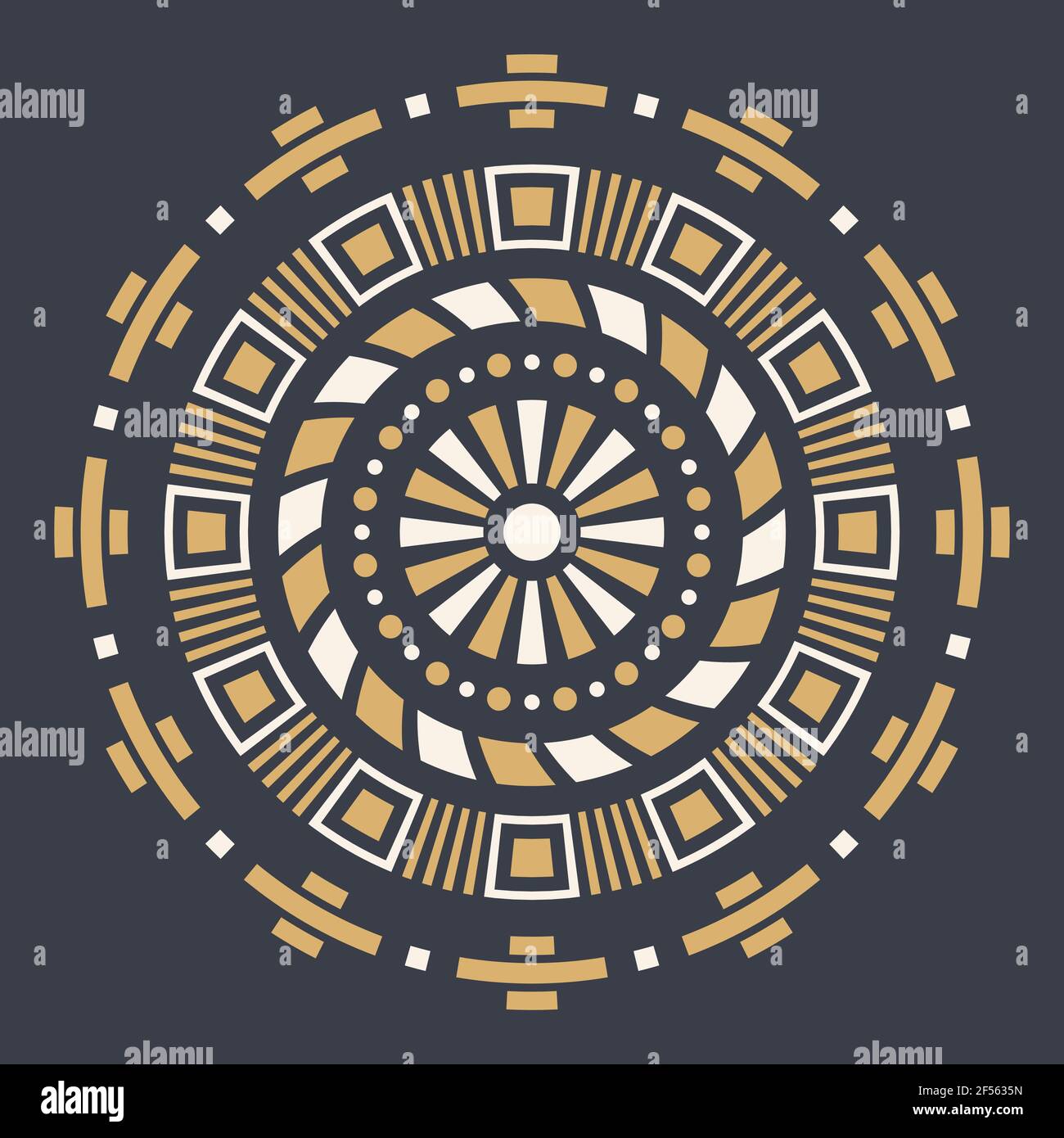 Abstract circular ornament. Ethnic mandala. Stylized sun symbol ...