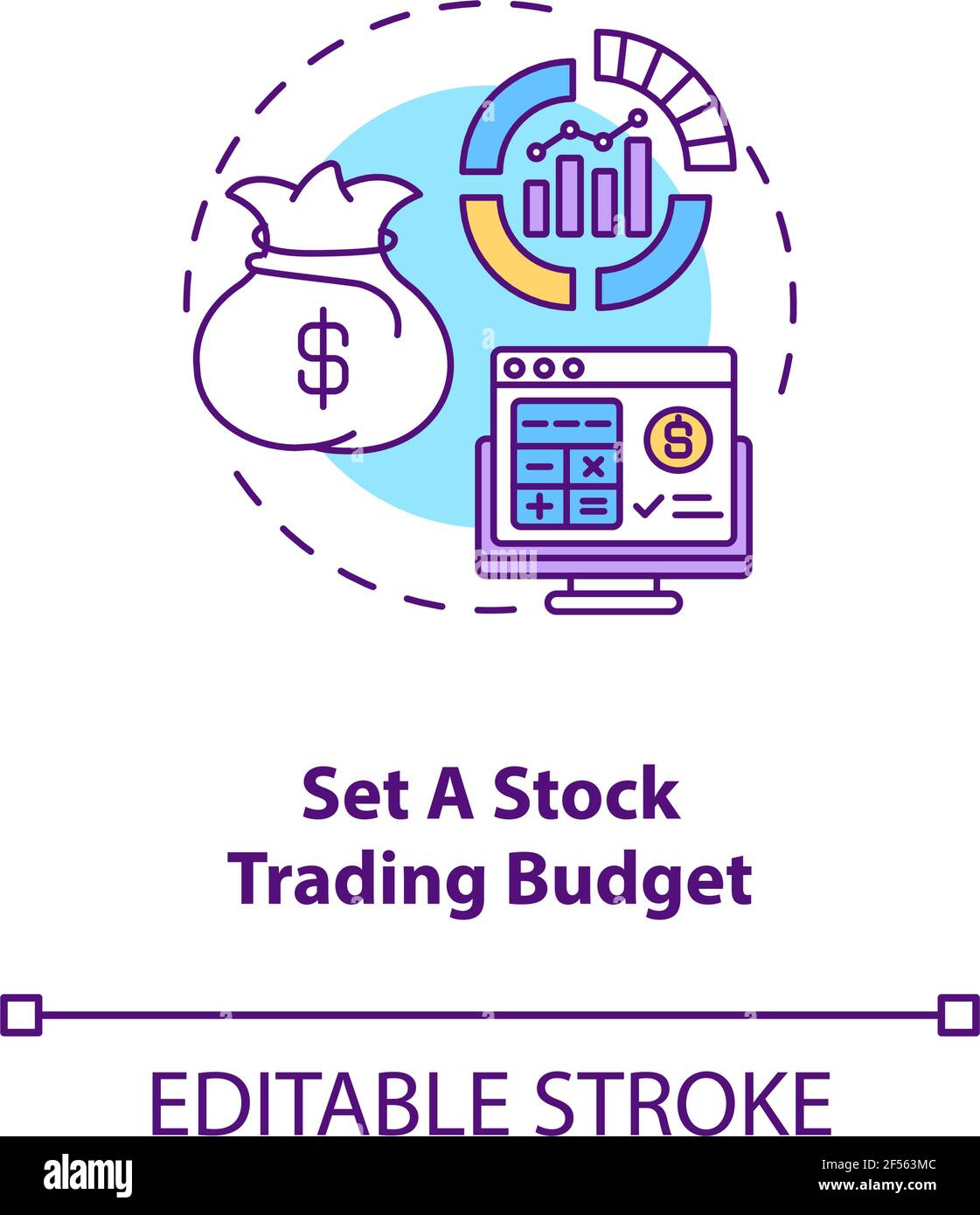 Setting stock trading budget concept icon Stock Vector Image & Art - Alamy