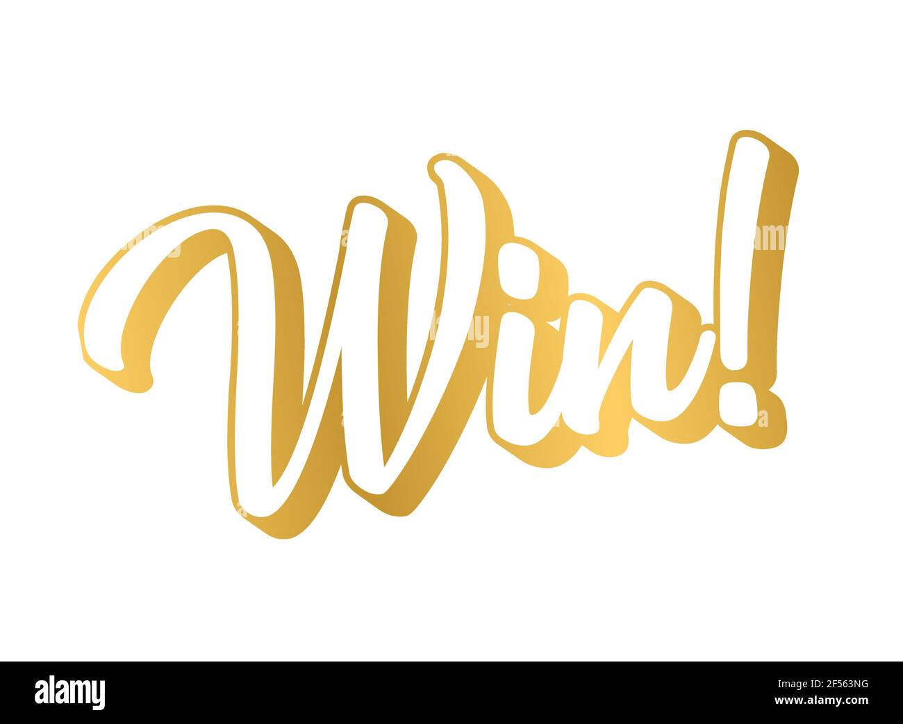 Hand sketched WIN word as ad, web banner. Lettering for header ...