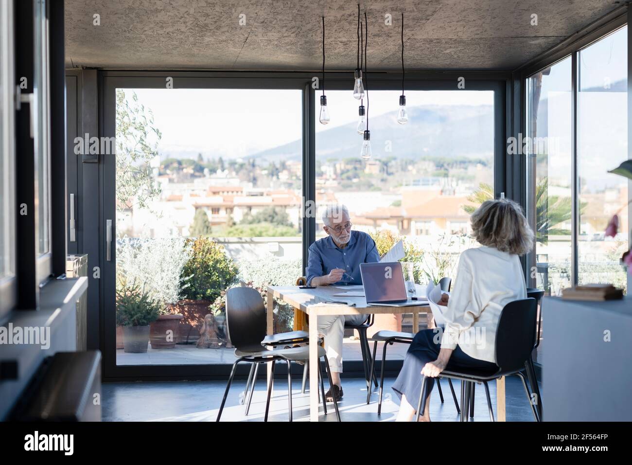 Man working from home rear view hi-res stock photography and images - Alamy