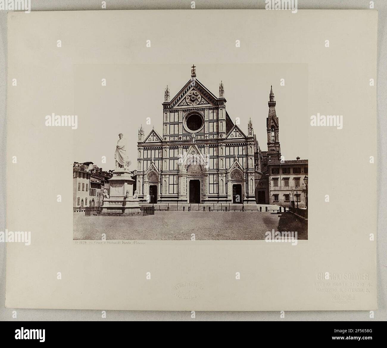 No. 1829. St. Croce and Statue of Dante. (Florence Stock Photo - Alamy