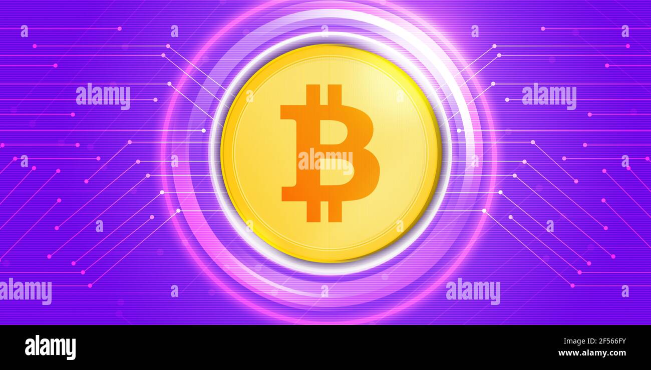 Abstract Bitcoin Golden Background coin concept in center with ...