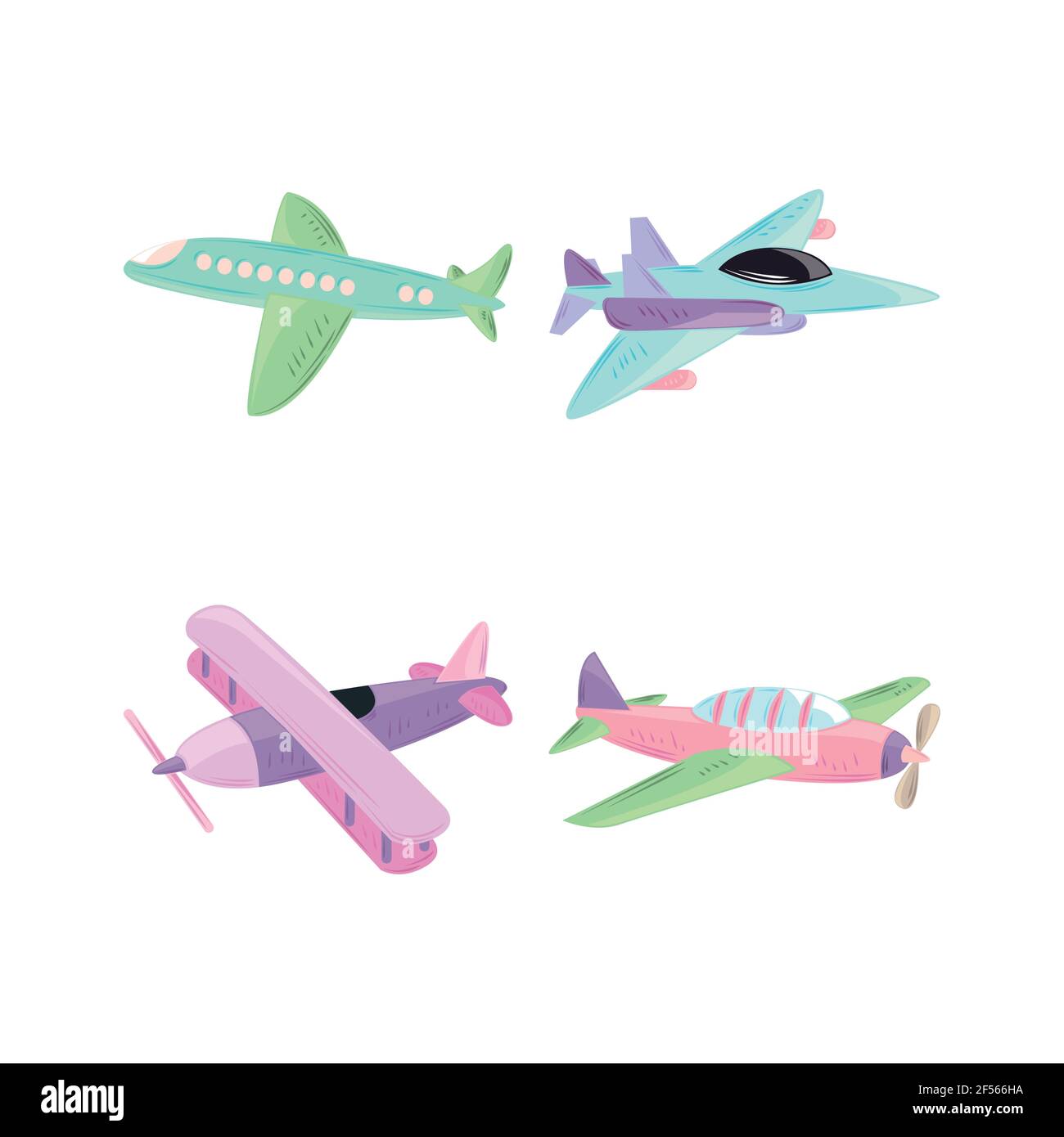 Different airplane icons Cut Out Stock Images & Pictures - Alamy