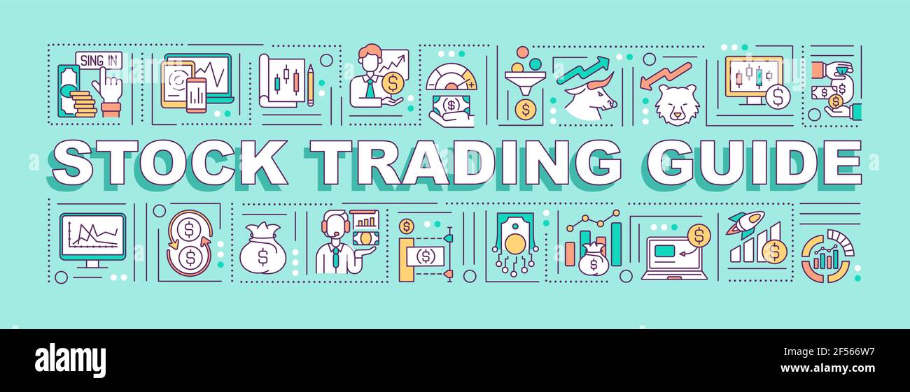 Stock trading guide word concepts banner Stock Vector Image & Art - Alamy