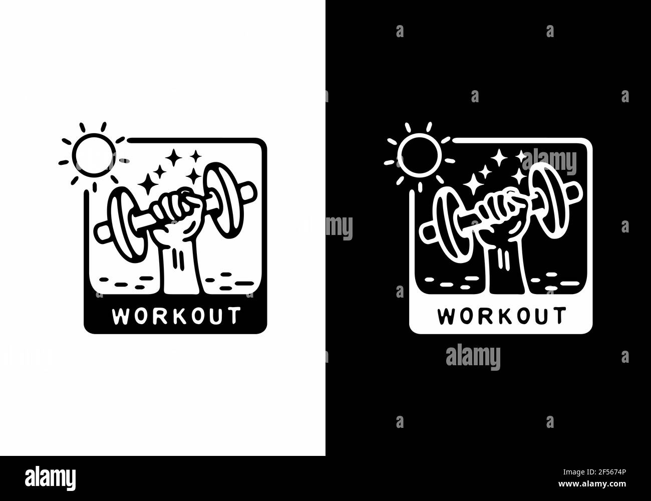 Dumbbell workout line art illustration design Stock Vector Image & Art ...