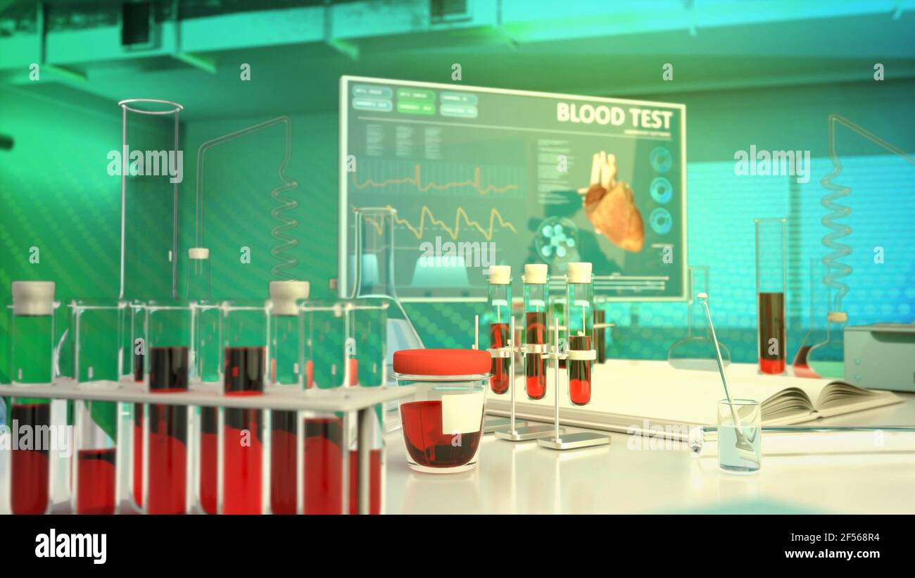 medical blood analysis backdrop, cg medical 3D illustration Stock Photo ...