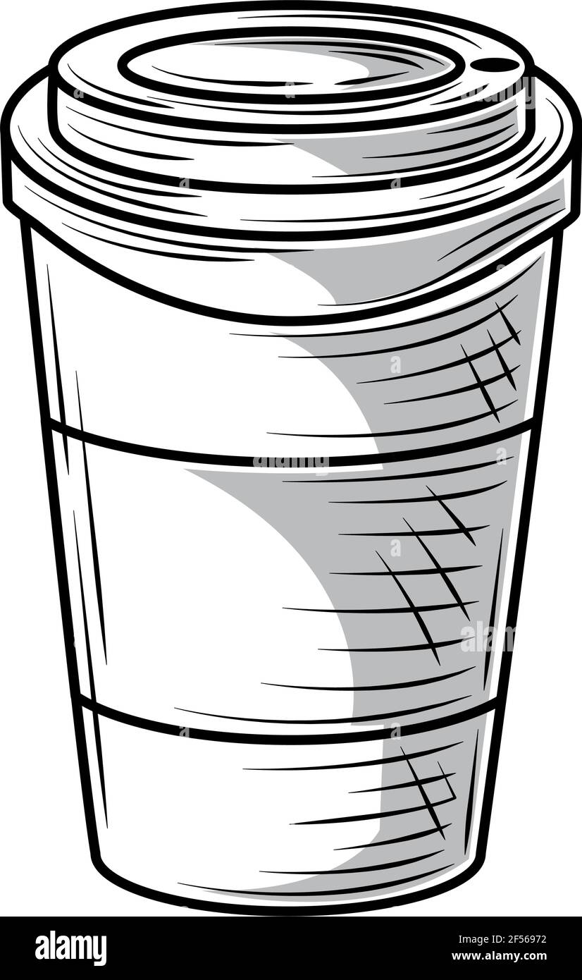 disposable coffee cup beverage sketch Stock Vector Image & Art - Alamy