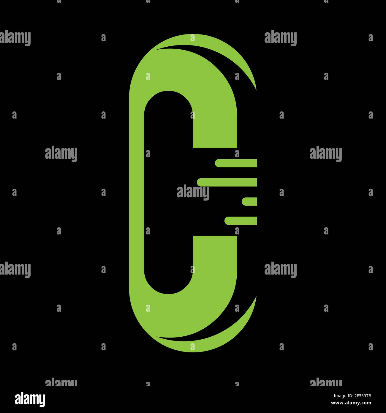 Letter C vector line logo design. Creative minimalism logotype icon ...