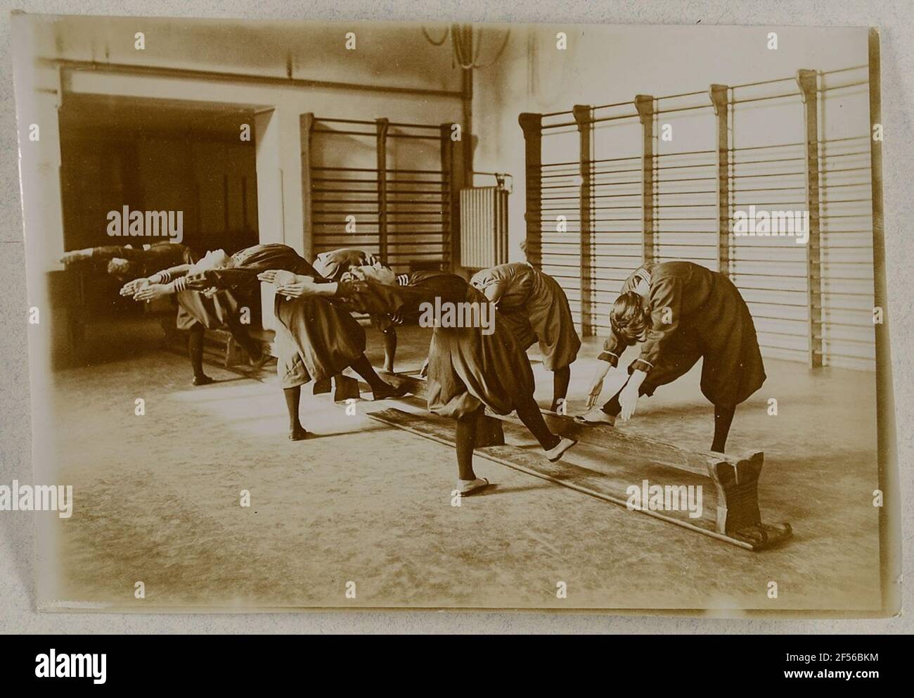 To introduce Swedish gymnastics for women. Exercises at the bank in the ...