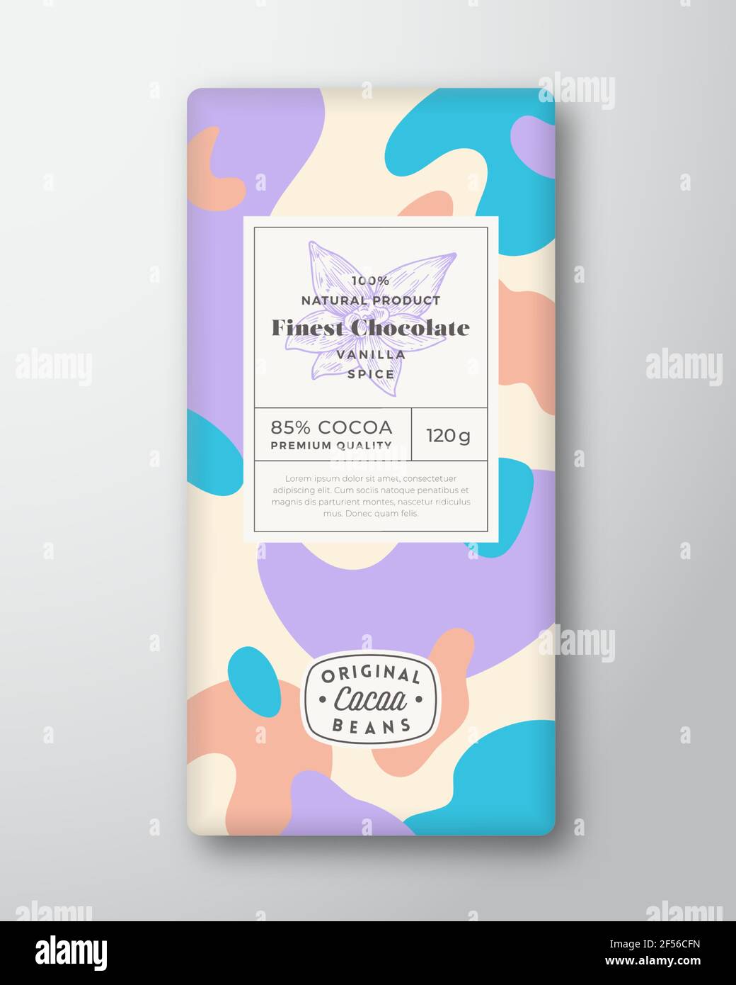 Vanilla Chocolate Label Abstract Shapes Vector Packaging Design Layout ...