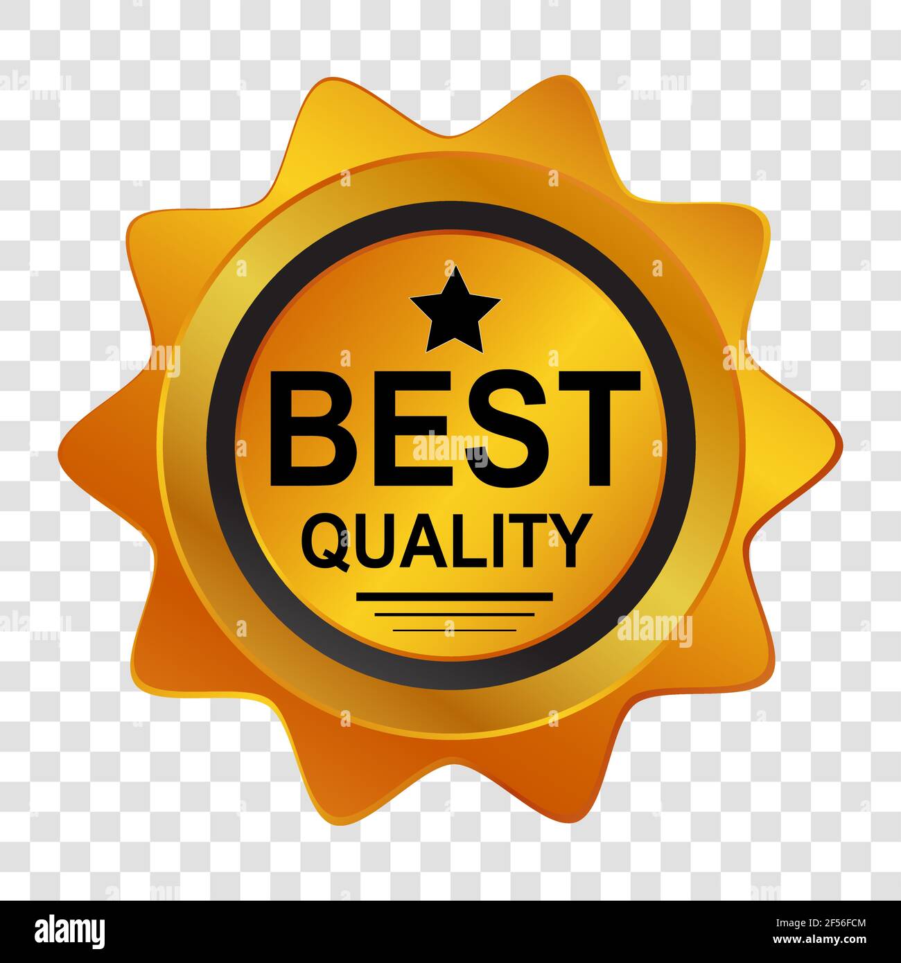 Golden Tag or Badge, Golden Quality, at transparent effect background ...
