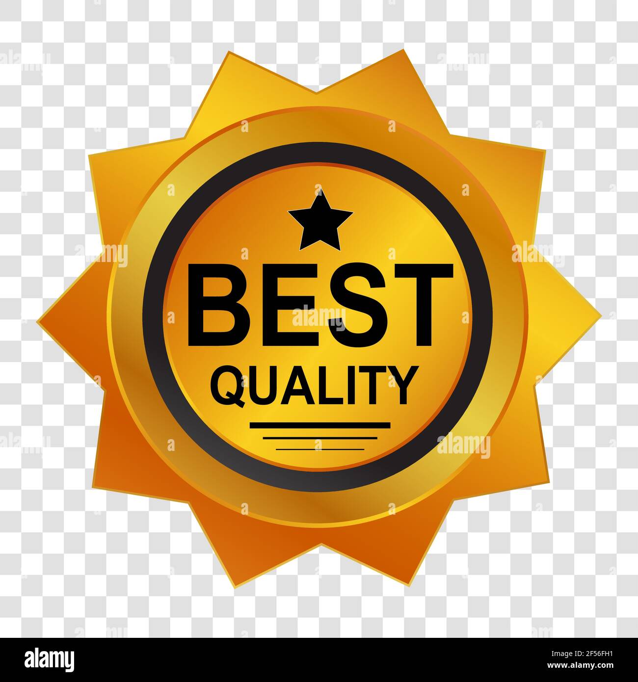 Golden Tag or Badge, Golden Quality, at transparent effect background ...