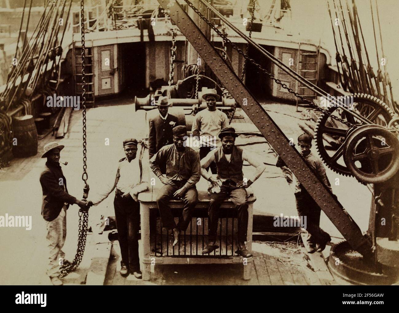 Worker on a ship Stock Photo - Alamy